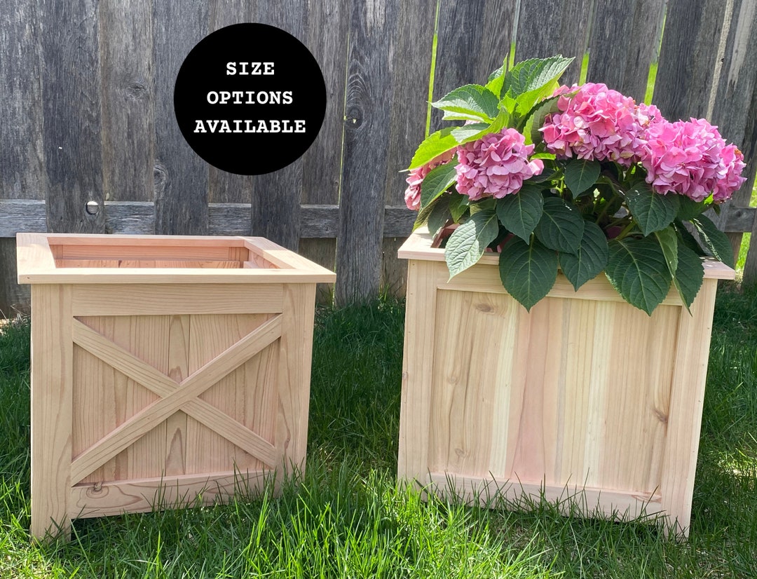 Rustic Farmhouse Planter, Cedar Planter, Solid Cedar Planter, Shaker ...