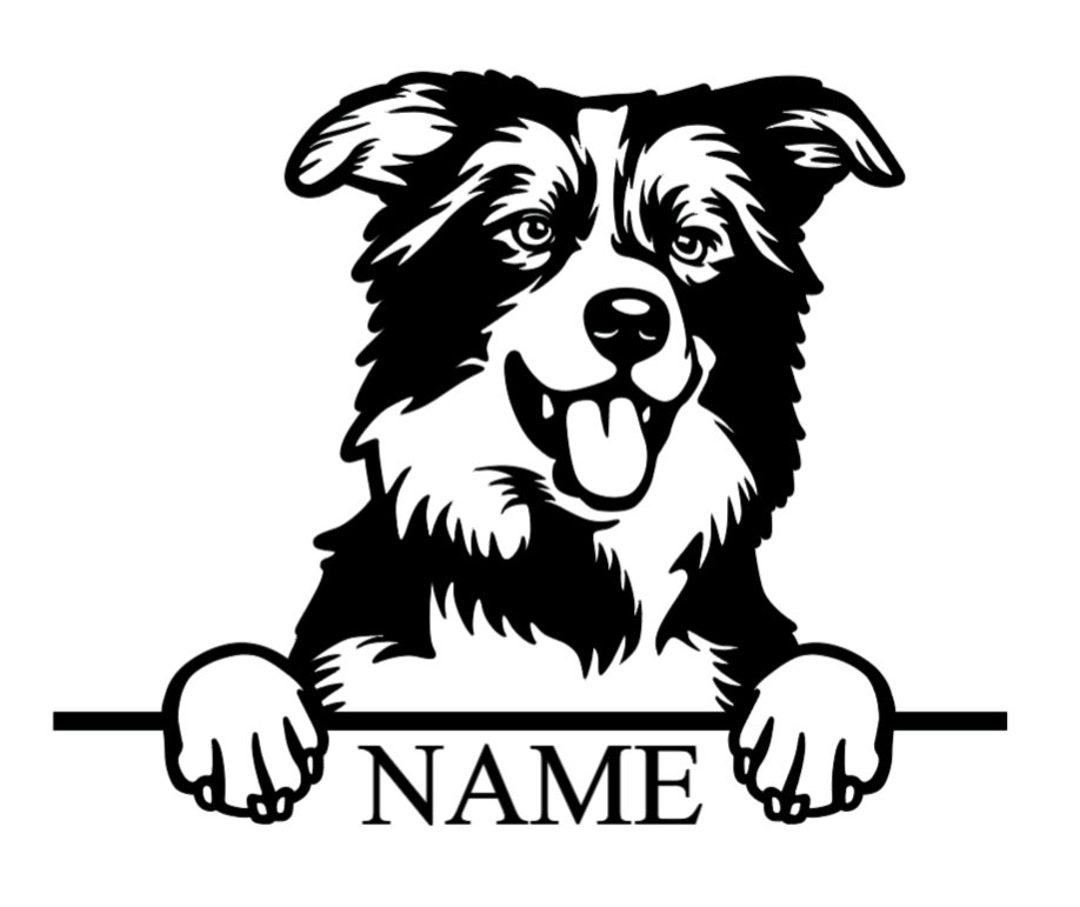 Peeking Dog Decal - Name Personalization - Vinyl Car Decal, Laptop ...