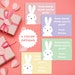 Printable Bunny Valentines Cards Personalized Classroom Valentine's Day ...