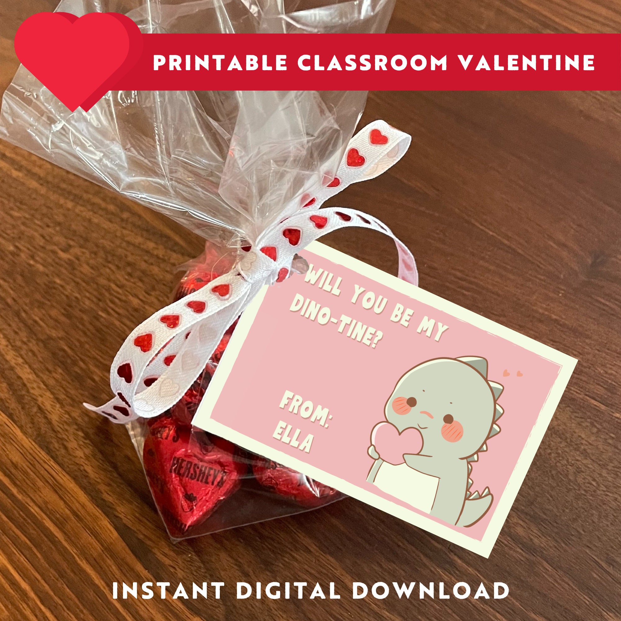 Kawaii Cute Dinosaur Printable Classroom Valentines for Kids ...