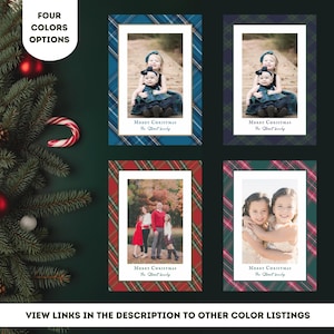 Editable Plaid Christmas Photo Card Template Printable Holiday Card ...