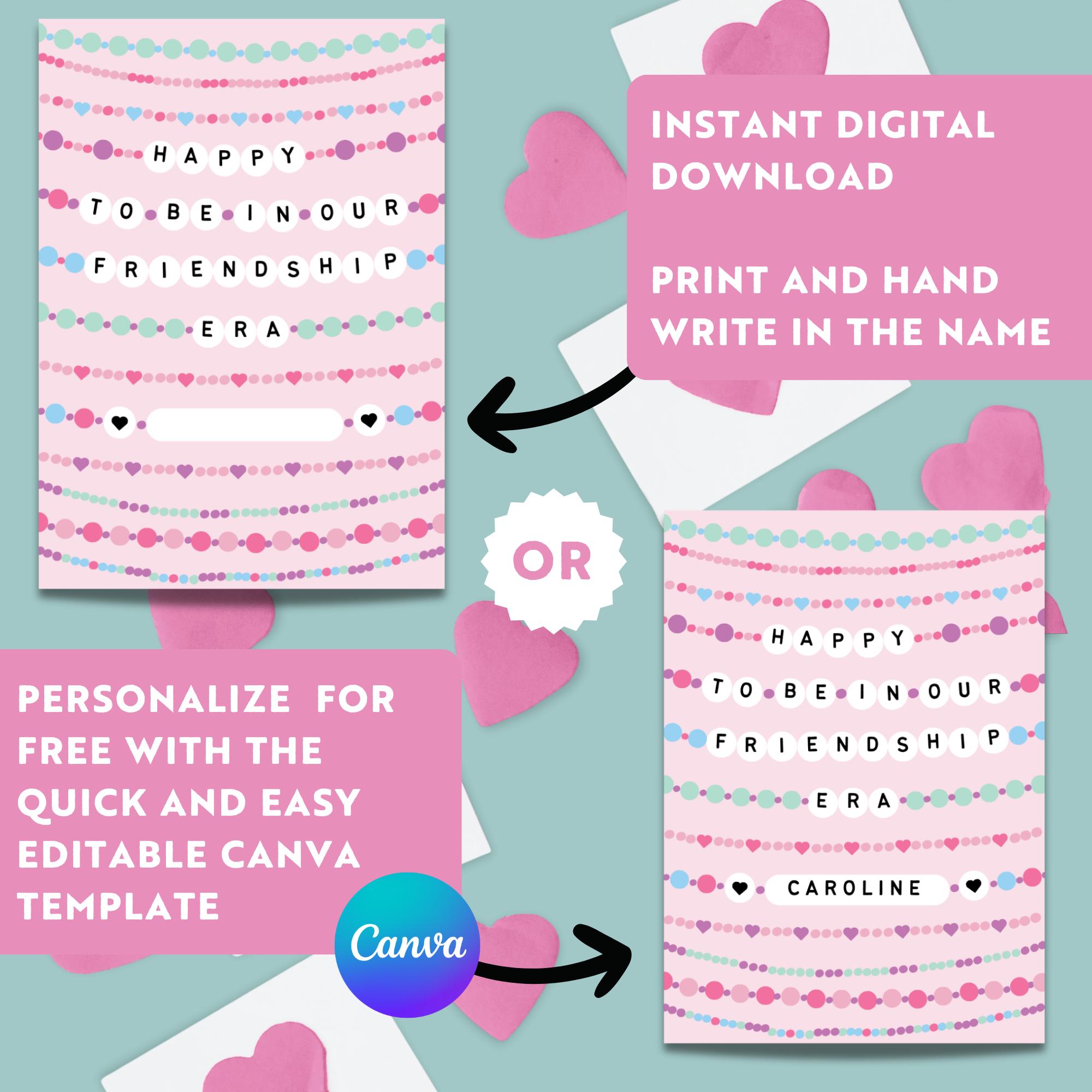 Friendship Era Printable Classroom Valentine for Kids Valentine's Day ...