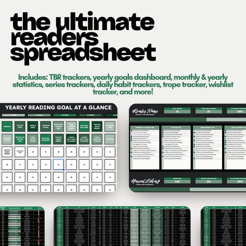 2025 Ultimate Reader's Tracker | Google Sheets ONLY | "forest Dark Mode" Theme - Etsy