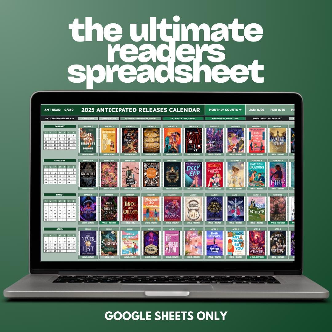 2025 Ultimate Reader's Tracker | Google Sheets ONLY | "forest Dark Mode ...