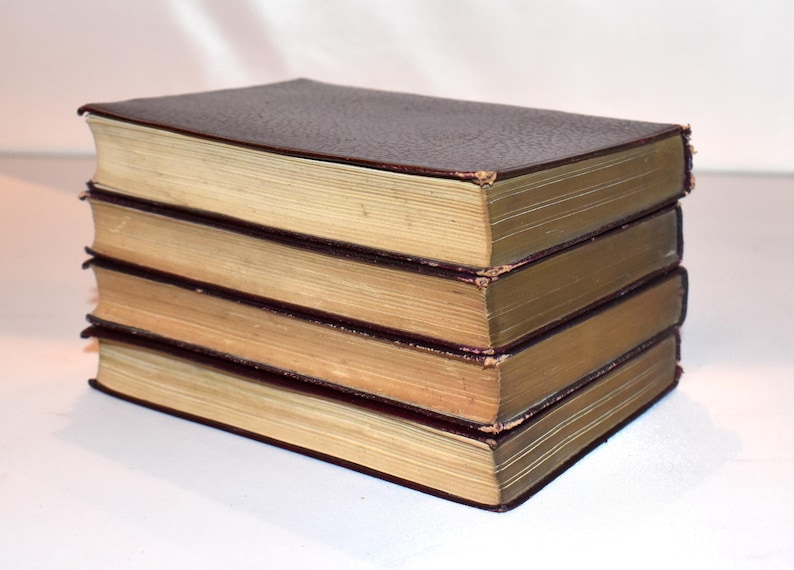 Four Book Stack. Dumas. (1920s) Illustrated Small Leather Antiquarian ...