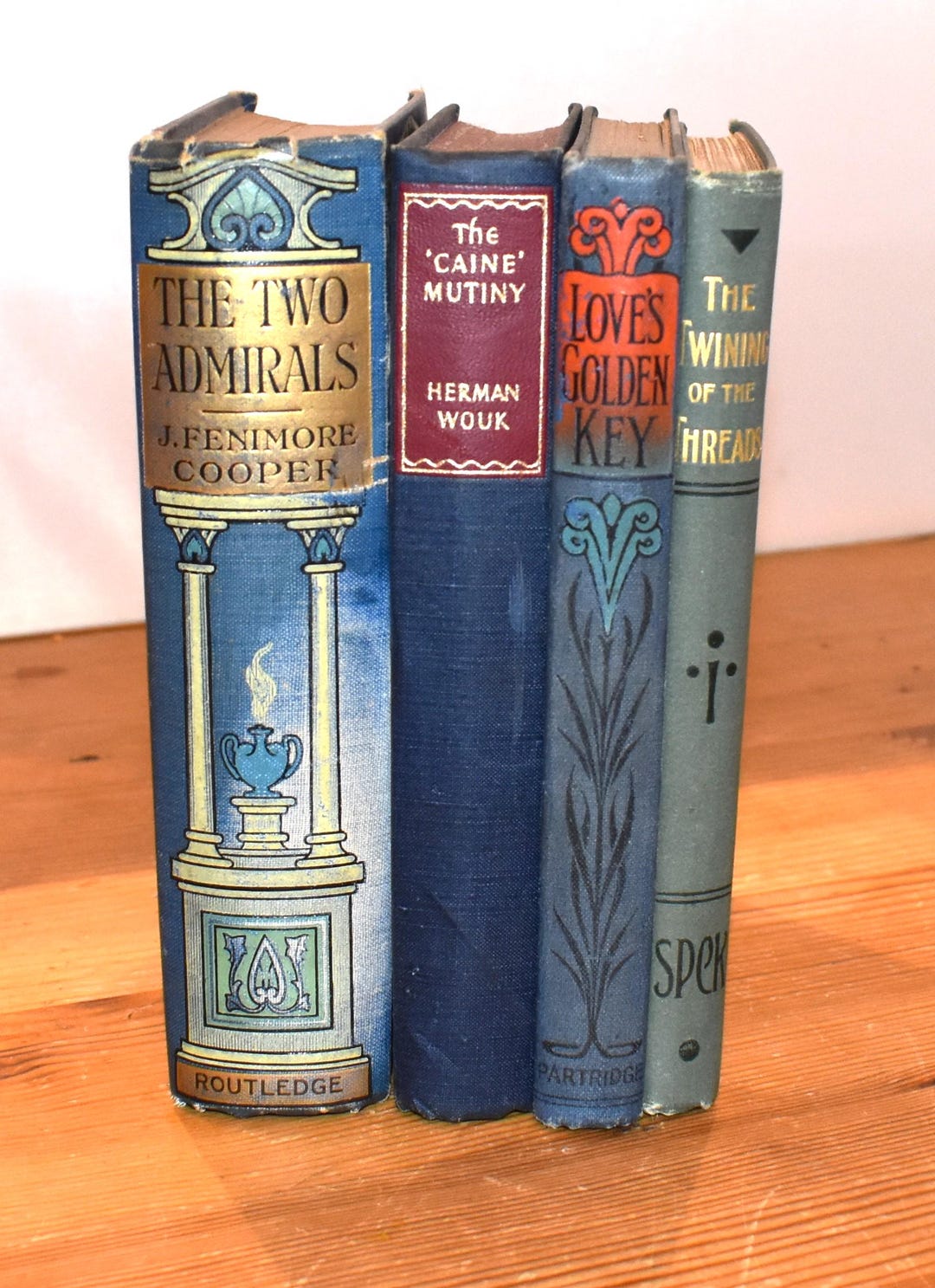 Antique Blue Book Stack, Victorian & Edwardian Decor - Etsy