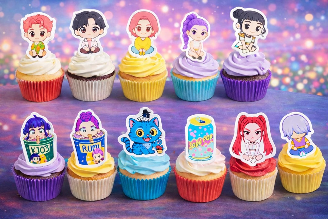 Chibi K-pop Demon Hunter Cupcake Toppers - Etsy