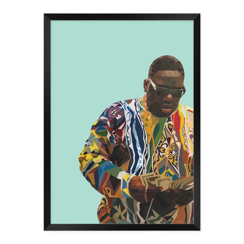 Notorious B.I.G Poster Biggie Smalls BIG Geometric Rapper Art Print ...