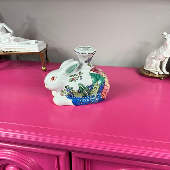 Vintage Tobacco Leaf Rabbit Bunny Chinoiserie | Etsy