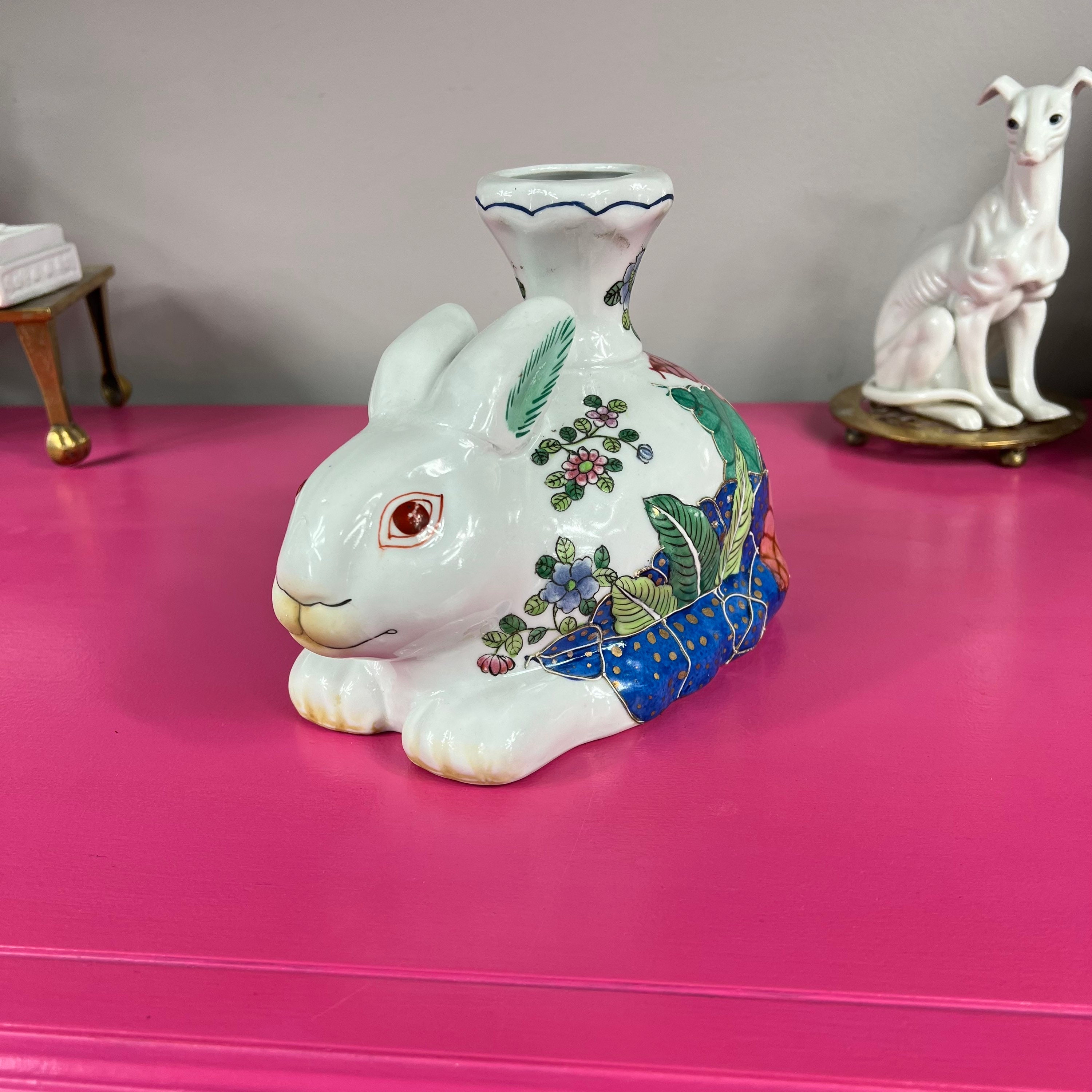 Vintage Tobacco Leaf Rabbit Bunny Chinoiserie - Etsy