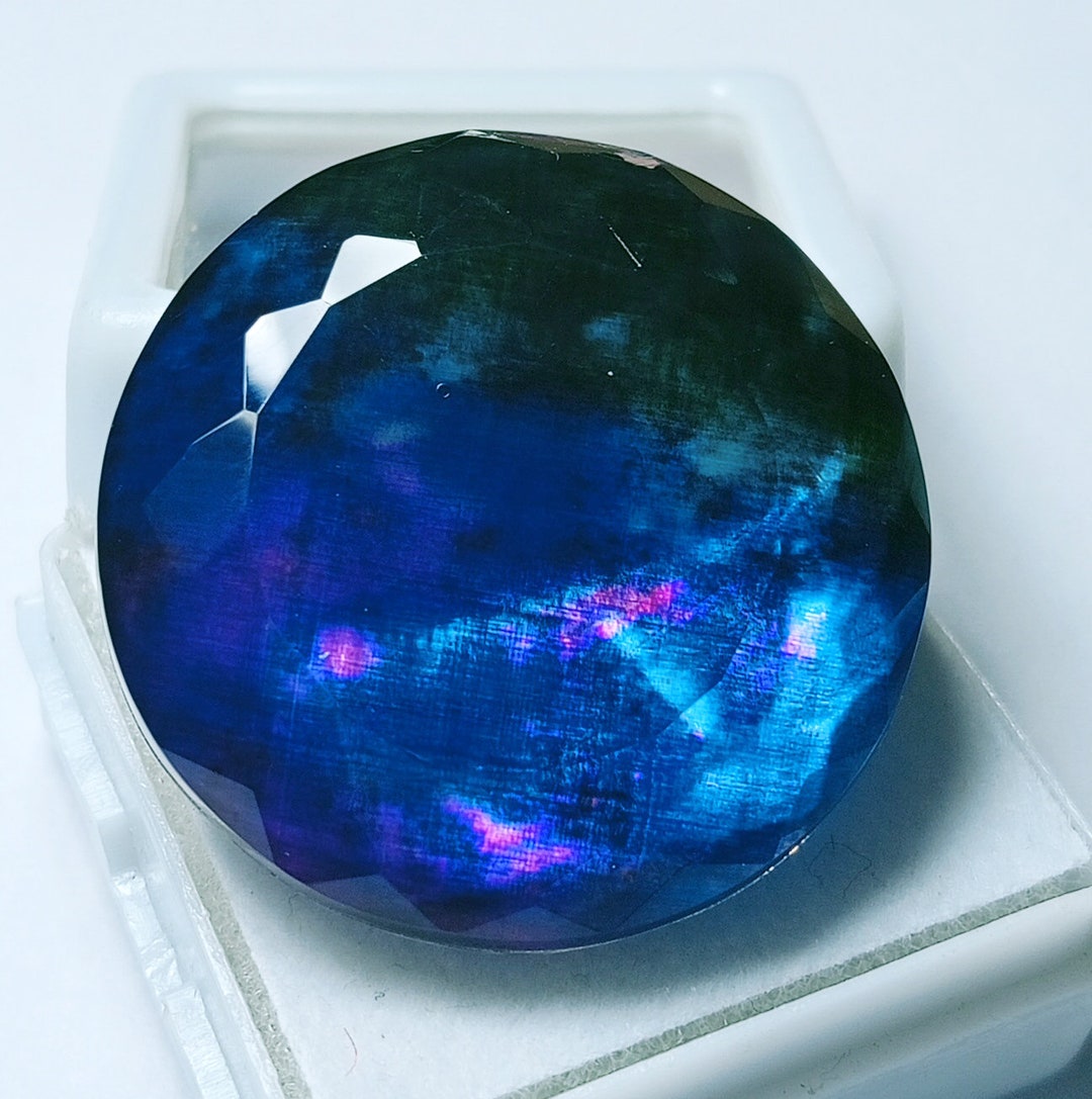Doublet Ammolite Opal-like Organic Round Cut 44.90 Ct Precious Opal Breathtaking Colors Gemstone ...