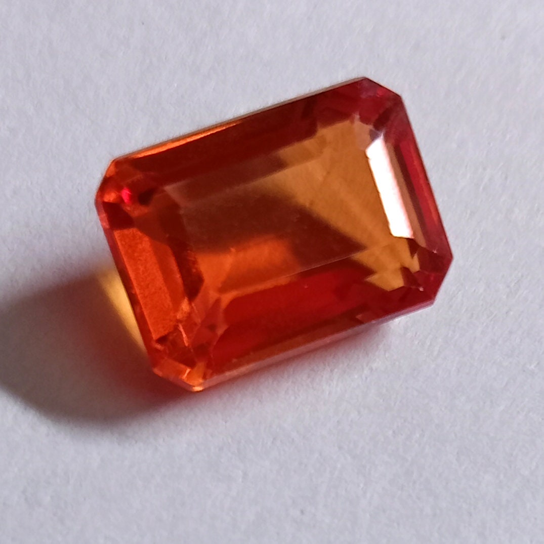 Natural Mexican Fire Opal Red Orange 6-8 Ct Emerald Cut Gemstone ...