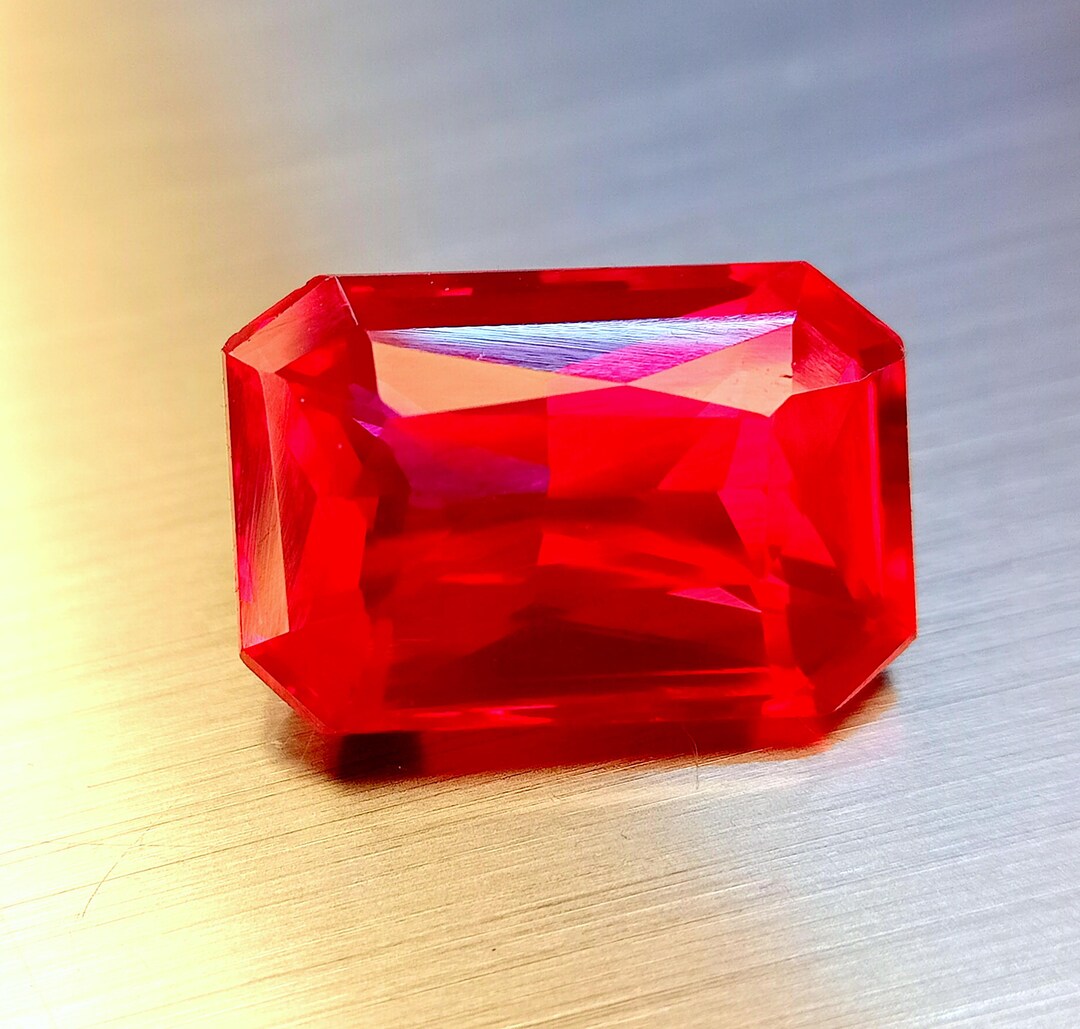 Fire Opal Red Orange Natural Mexican Loose Gemstone Emerald Cut 9.30 Ct ...