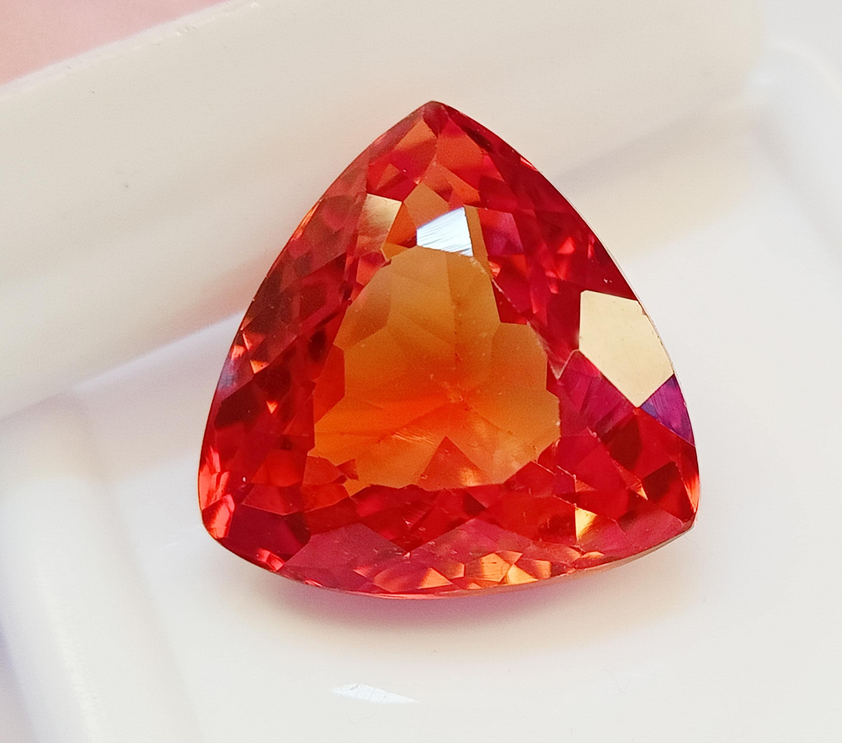 Certified Fire Opal Red Orange Natural Mexican Loose Gemstone Trillion ...