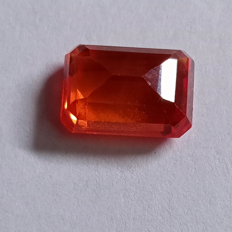Natural Mexican Fire Opal Red Orange 6-8 Ct Emerald Cut Gemstone ...