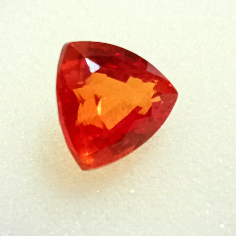 Fire Opal Red Orange Natural Mexican Loose Gemstone Trillion Cut 9 Ct ...