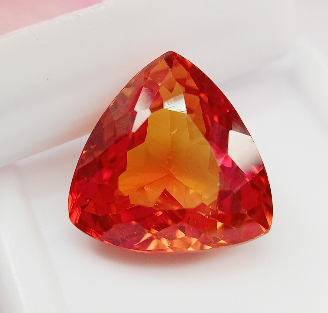 Certified Fire Opal Red Orange Natural Mexican Loose Gemstone Trillion ...