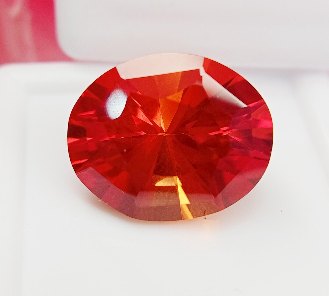 Mexican Fire Opal Red Orange 11.95 Ct Natural Oval Cut Gemstone ...