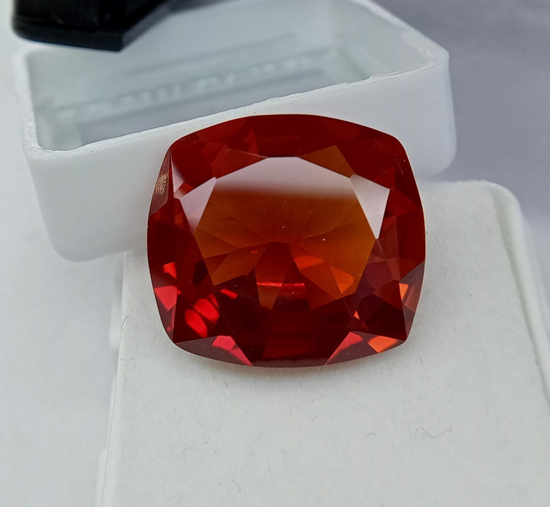 Certified Mexican Fire Opal Red Flawless Orange Cushion 22.30 Ct ...