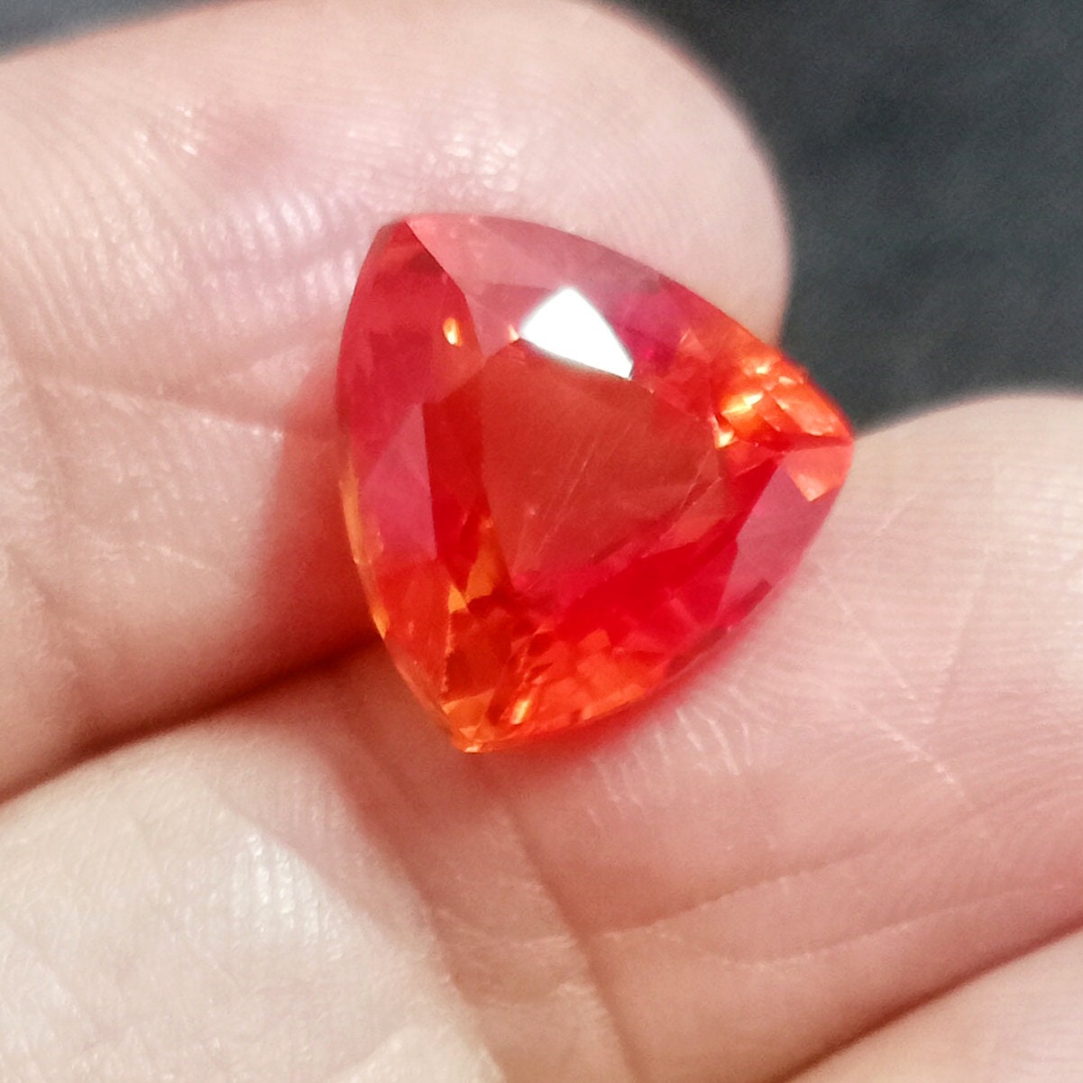 Fire Opal Red Orange Natural Mexican Loose Gemstone Trillion Cut 9 Ct ...