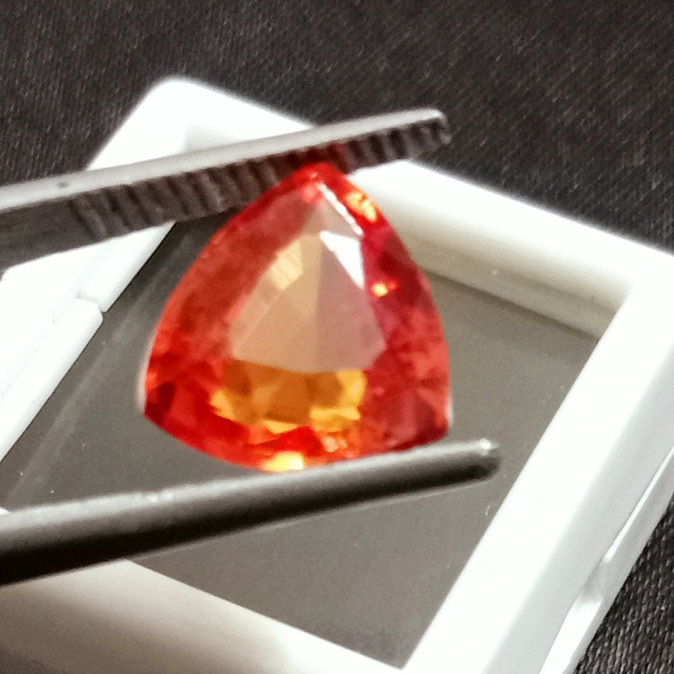 Fire Opal Red Orange Natural Mexican Loose Gemstone Trillion Cut 9 Ct ...