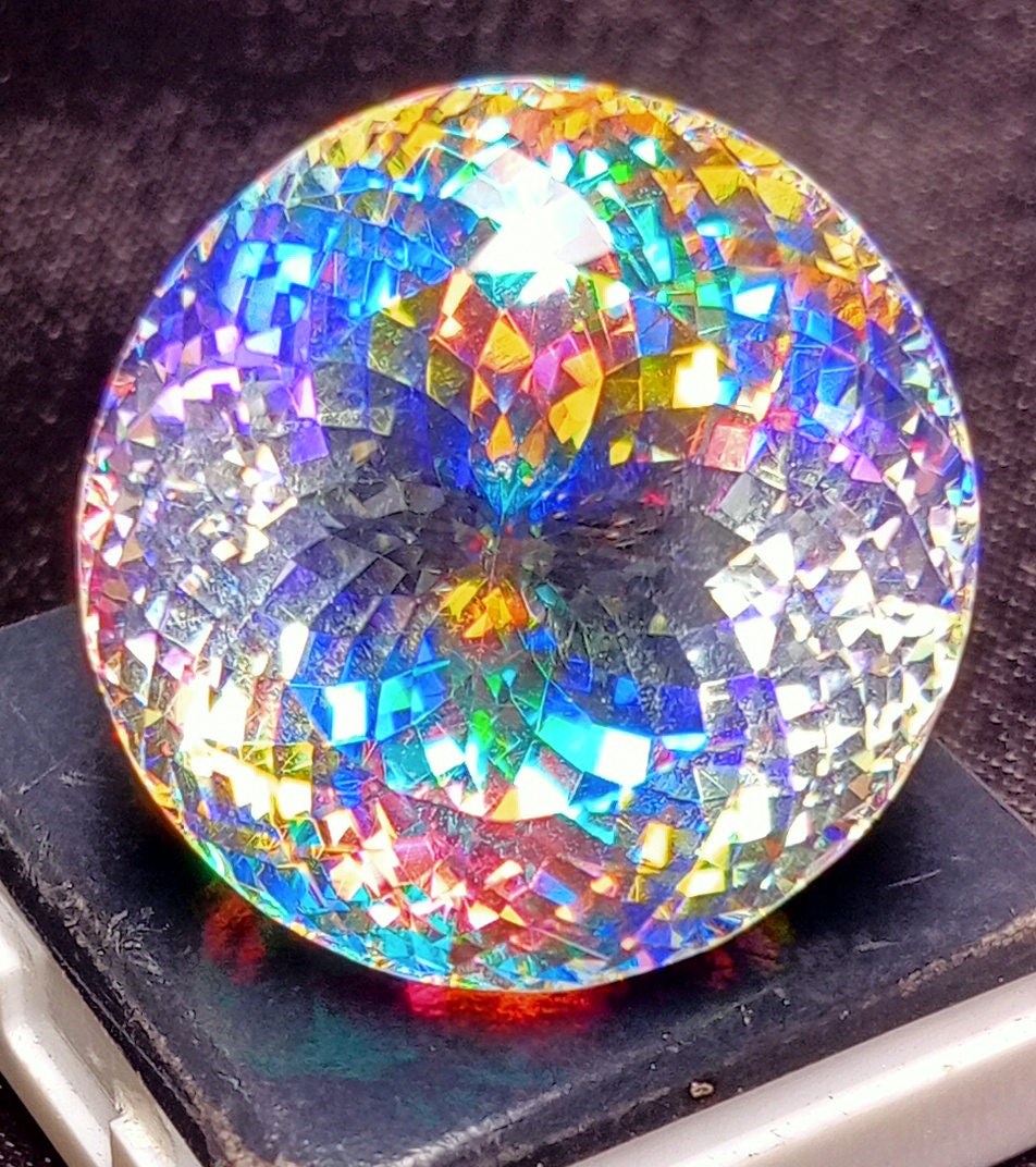 AA++ Mystic Topaz Loose Gemstone Mystic Round Shape 70.50 Ct Mystic ...