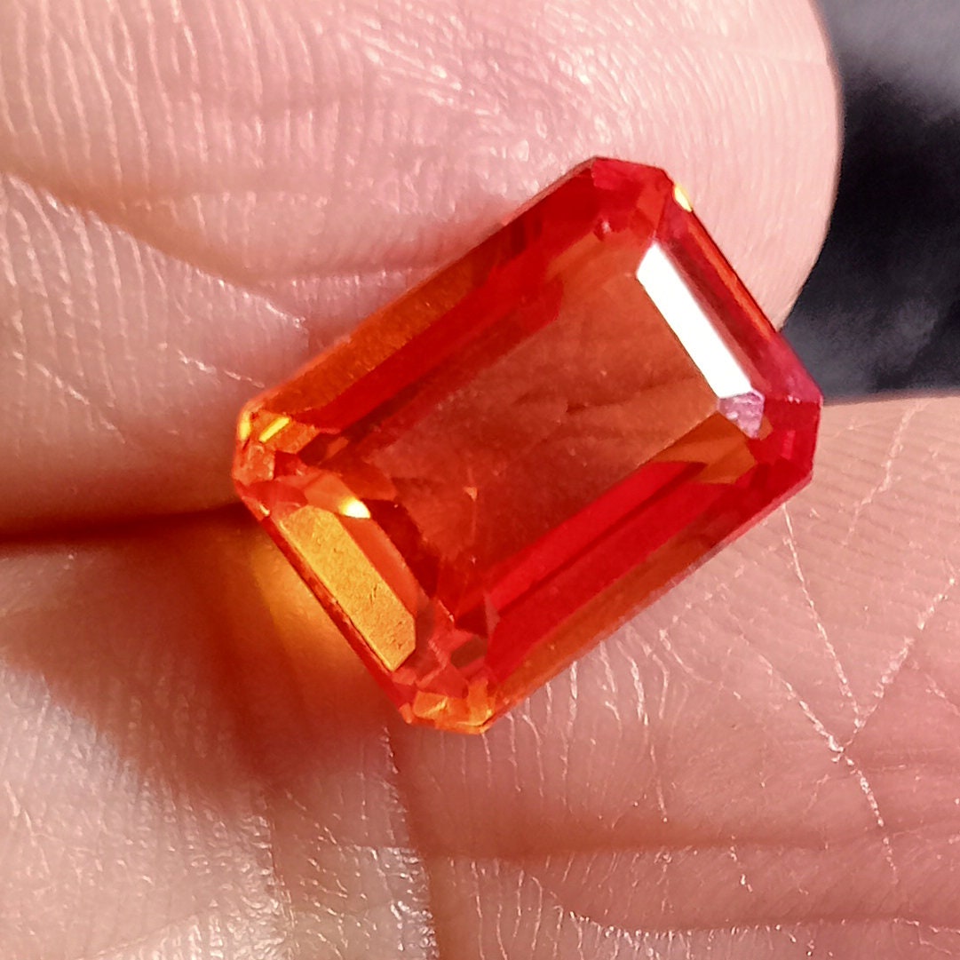 Natural Mexican Fire Opal Red Orange 6-8 Ct Emerald Cut Gemstone ...