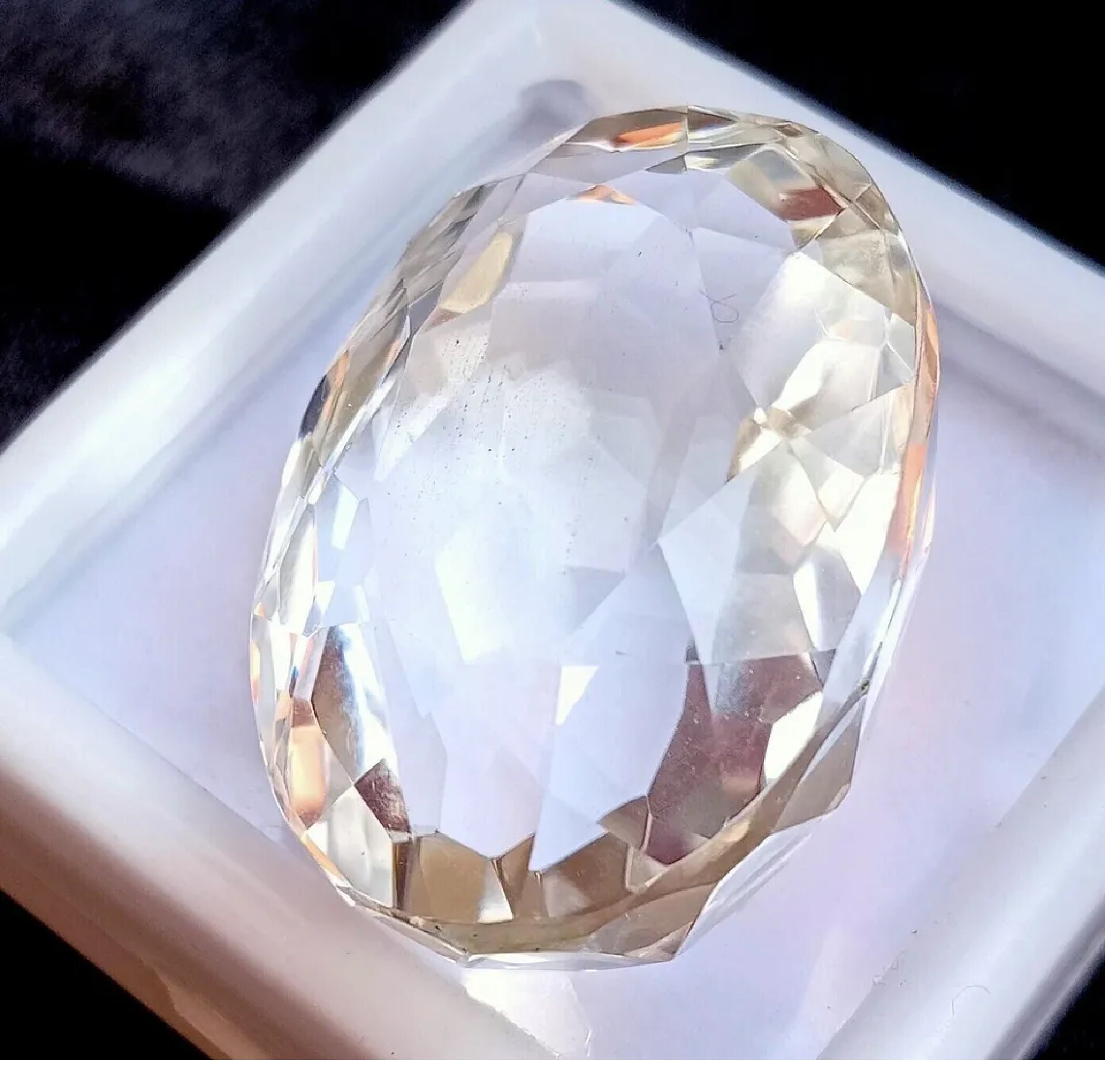 White Topaz Natural White Topaz Faceted Cut Oval Shape Loose Gemstone ...