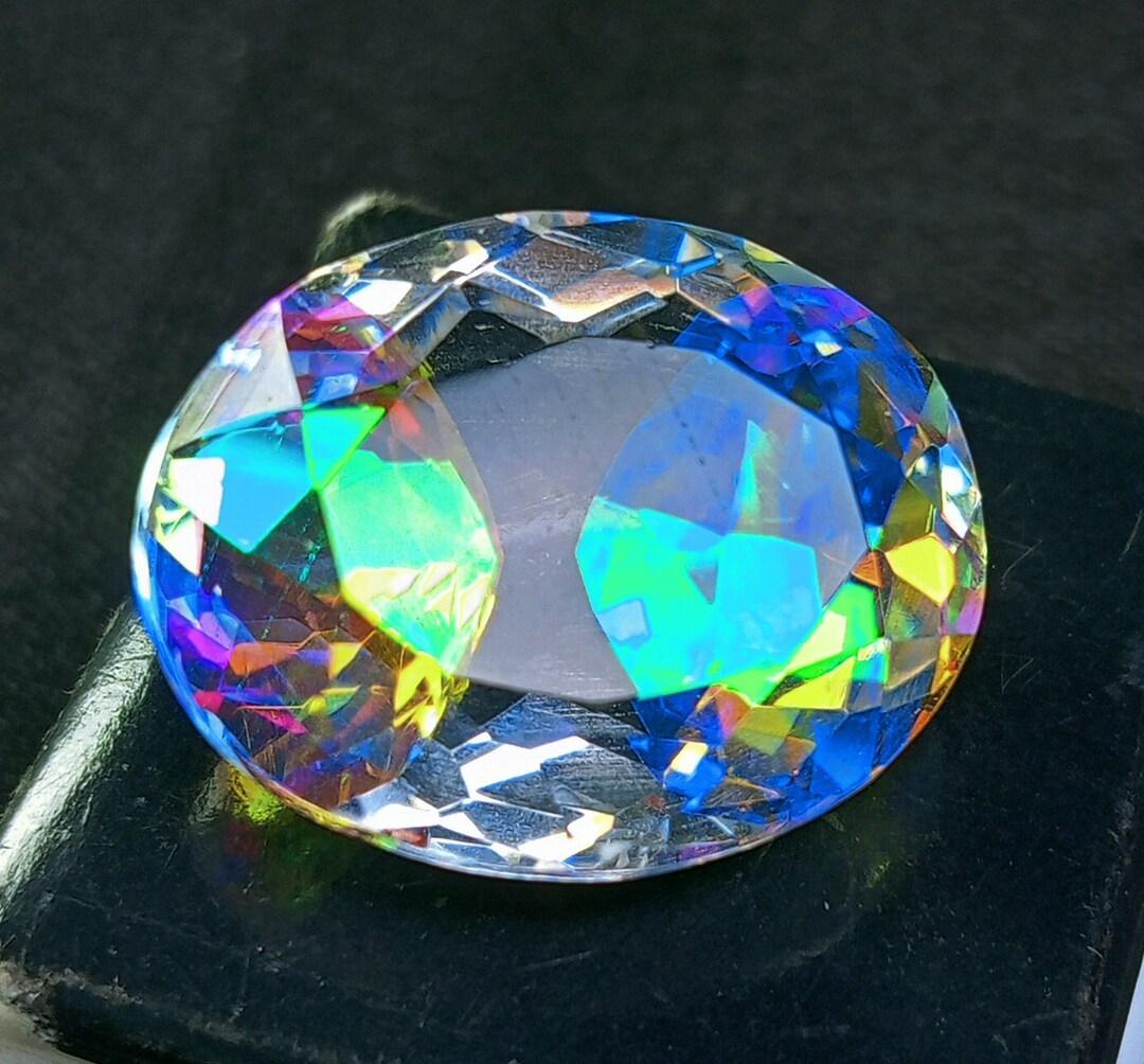 Magical 20.85 Ct AAA+ Mystic Topaz Oval Shape Rainbow Quartz Multi ...