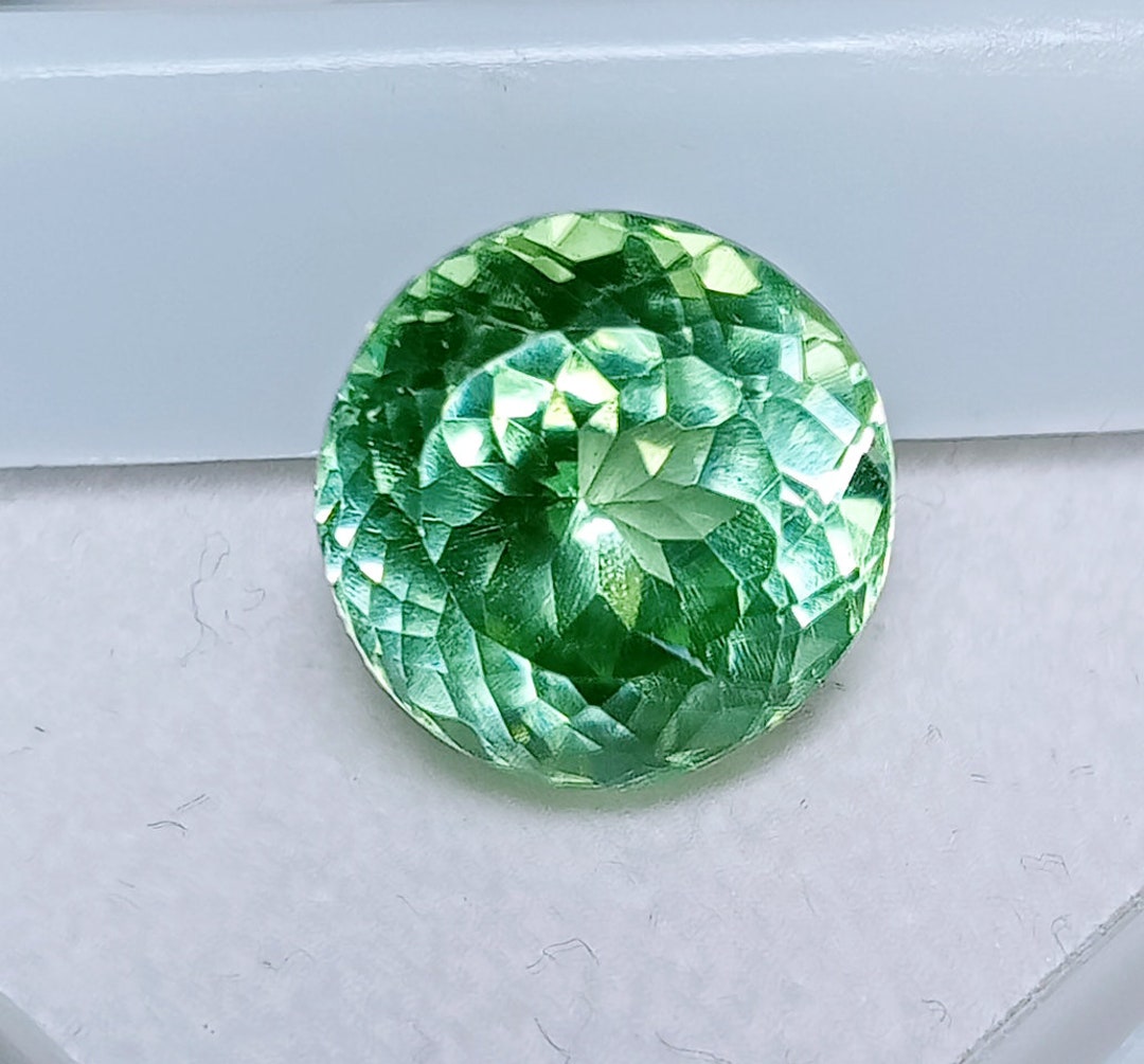 Certified Natural Copper Bearing Paraiba Blueish Green Tourmaline Round ...
