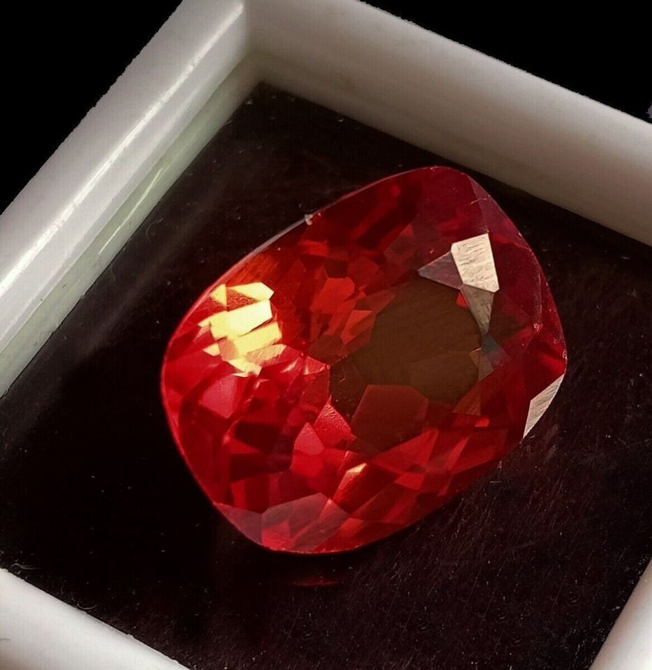 Flawless Mexican Fire Opal Red Orange Cushion 9-11 Ct Natural Gemstone ...