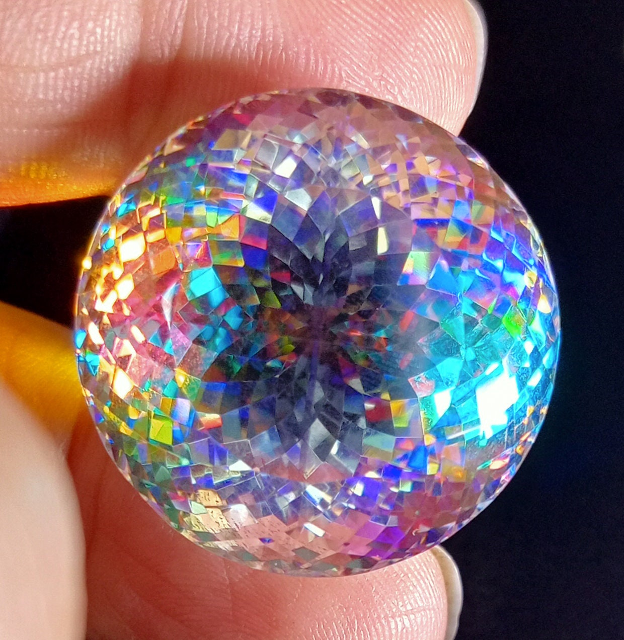 AA++ Mystic Topaz Loose Gemstone Mystic Round Shape 70.50 Ct Mystic ...