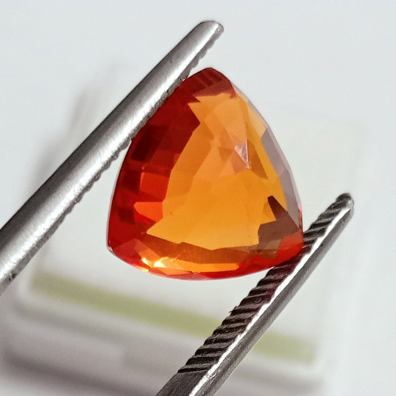 Fire Opal Red Orange Natural Mexican Loose Gemstone Trillion Cut 9 Ct Certified Buy Loose Make ...