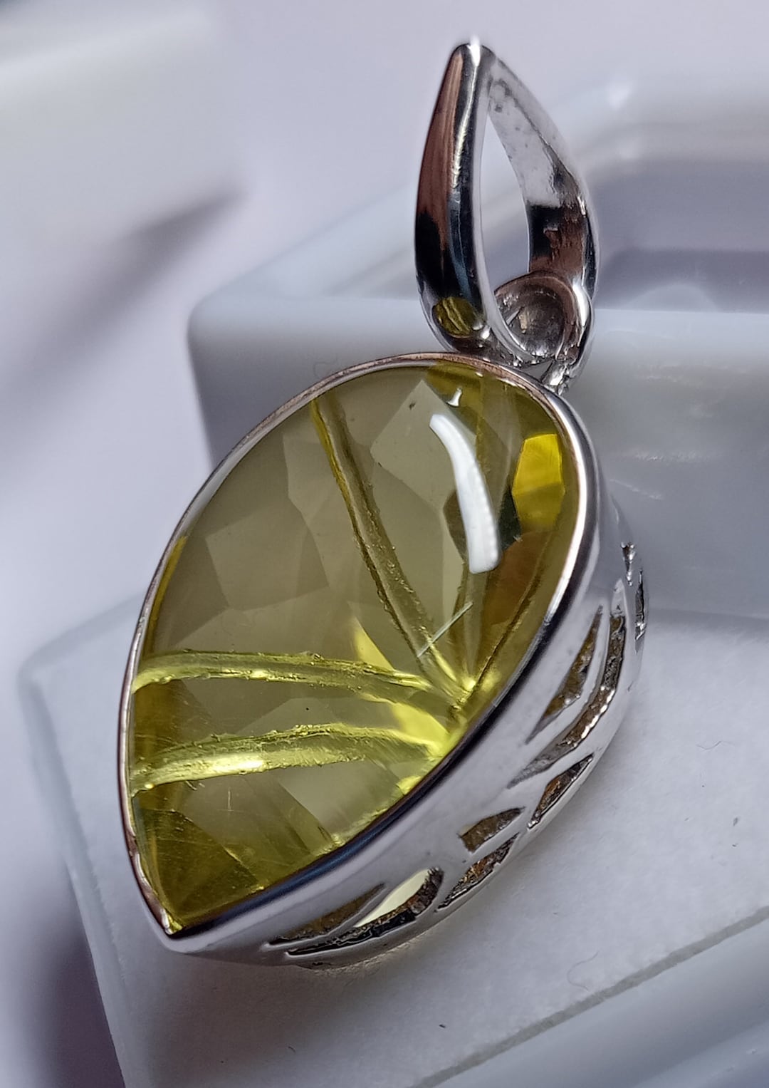 23 Mm Lemon Yellow Topaz Gemstone Pendant, 925 Sterling Silver Jewelry ...