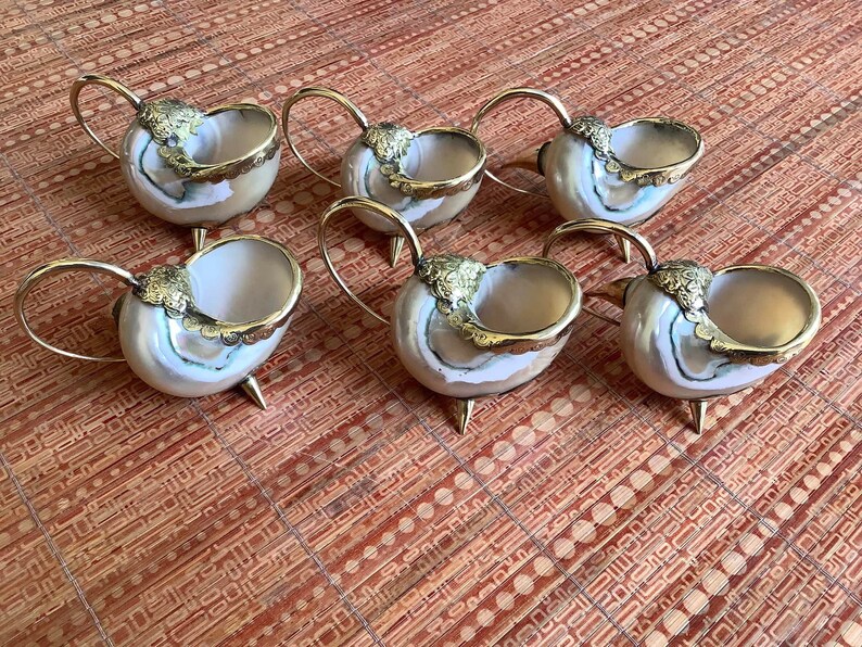 Conch Shell Teapot and Cup Bronze Edged - Etsy