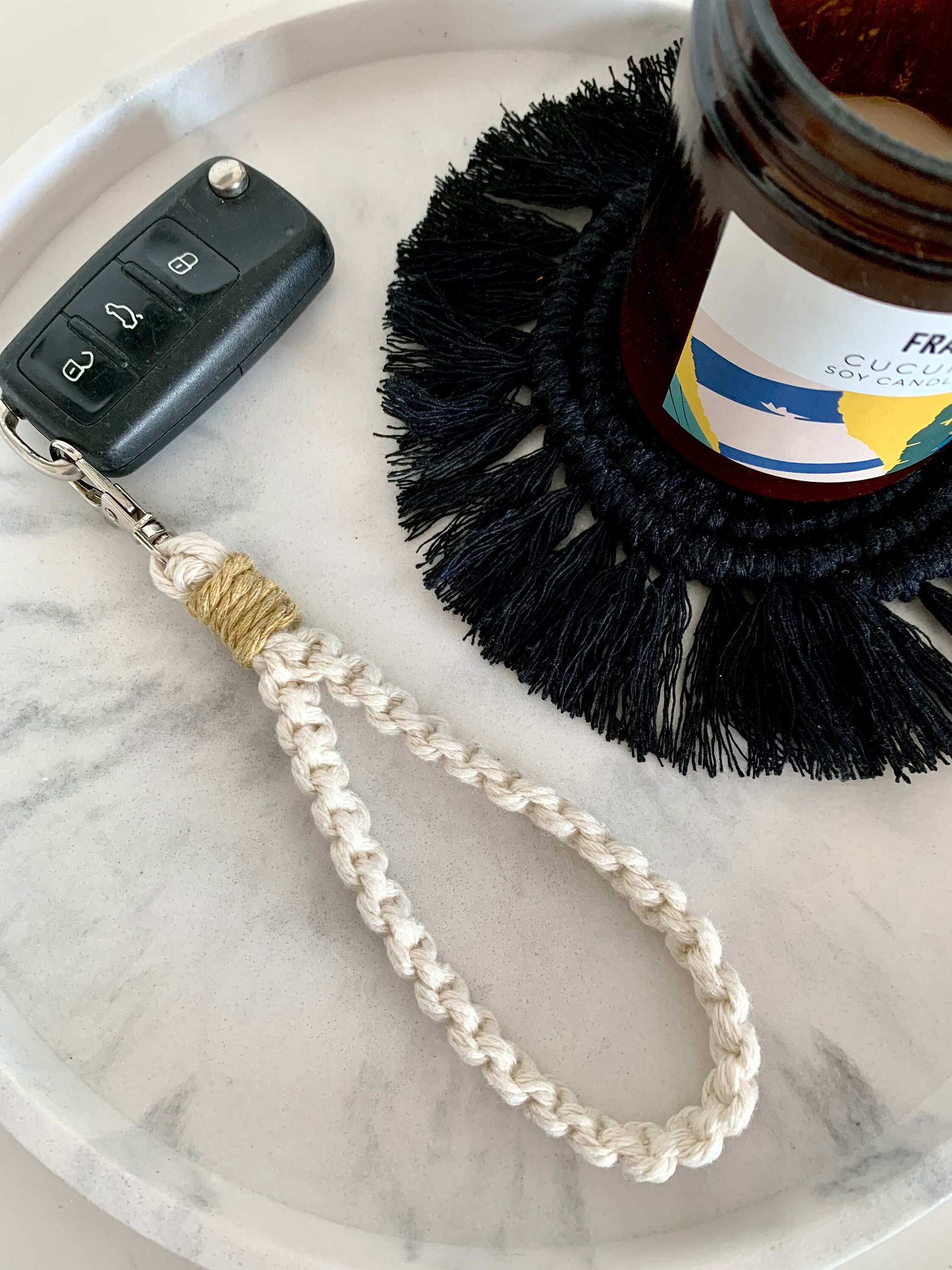 Macrame Wristlet Keychains Handmade Key Fob Wristlets Boho Accessories Zipper Pulls Lanyard - Etsy