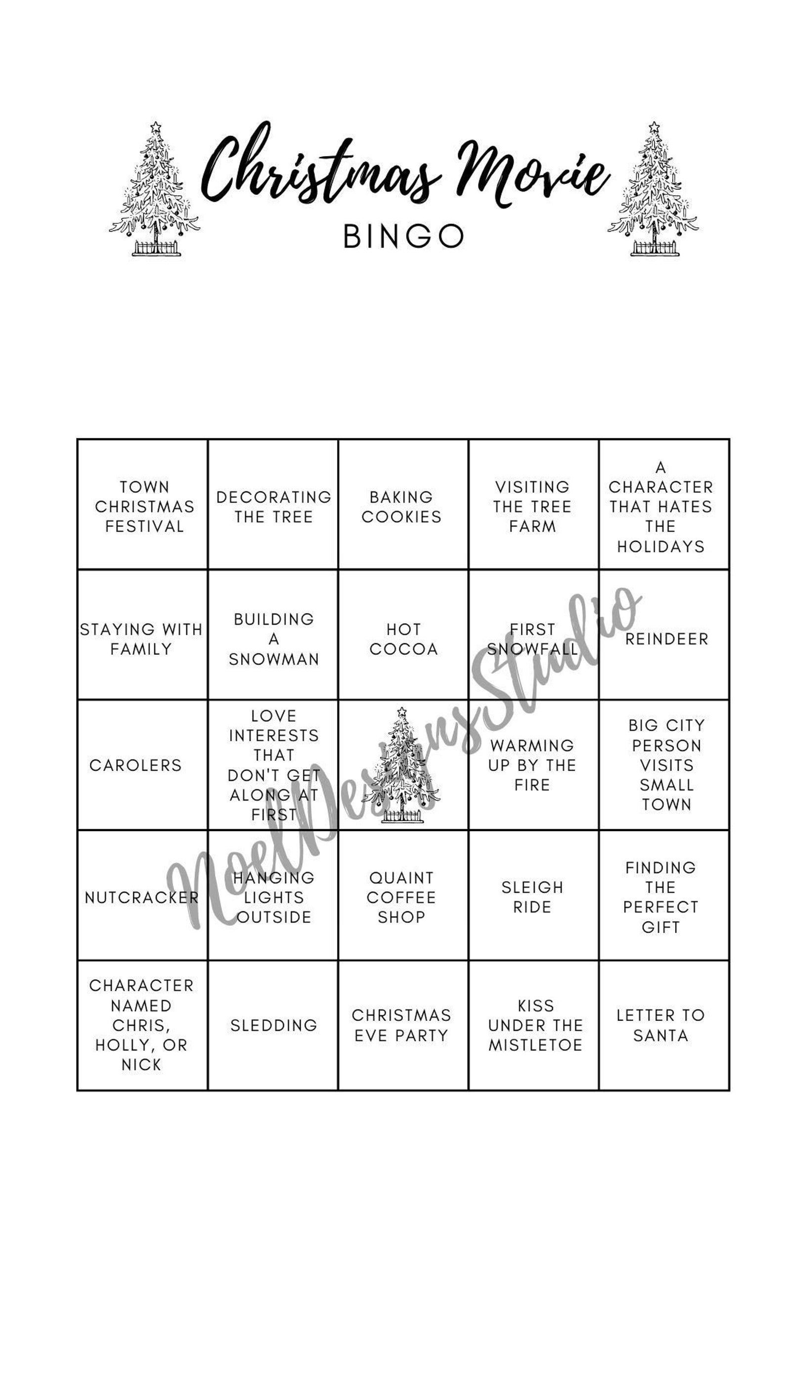 Christmas Movie Bingo - Etsy