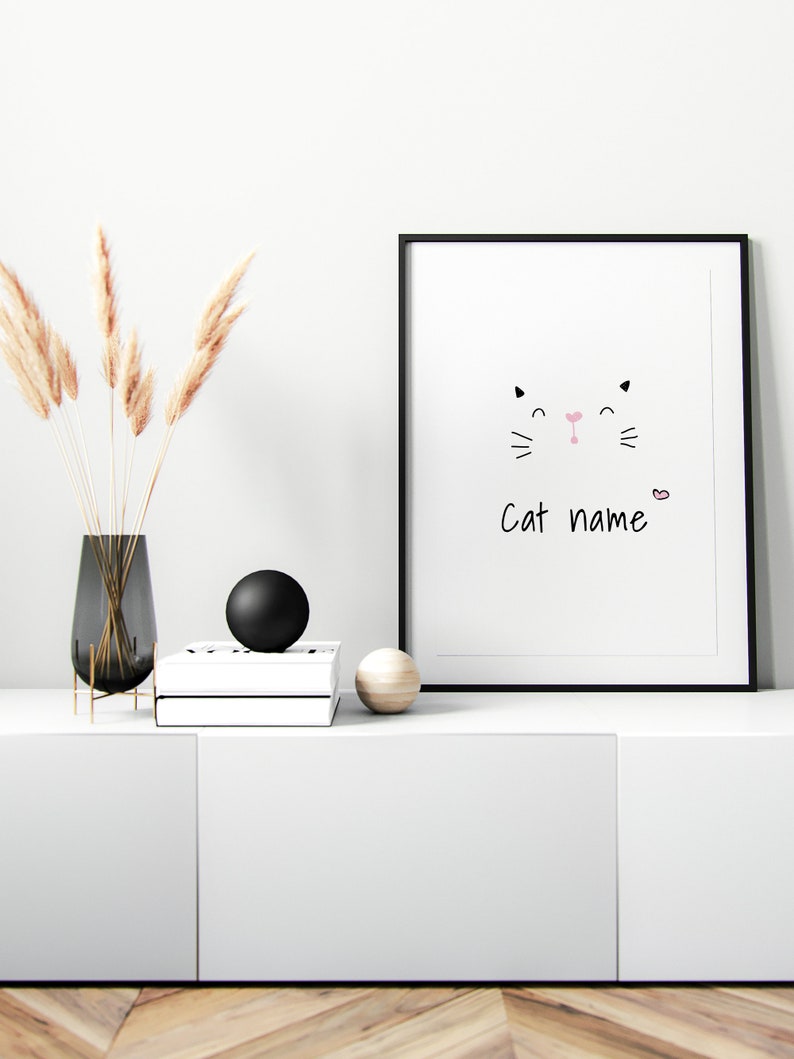 Personalized Custom Cat Name Print | Wall Art Digital Download - Etsy