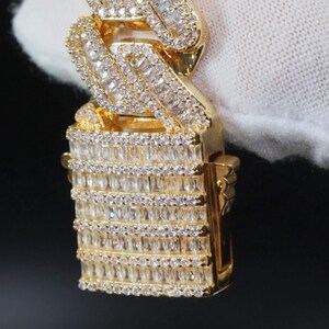 Gold Cuban Link Chain | Iced Out Chain | Iced Out Cuban Necklace | Iced ...