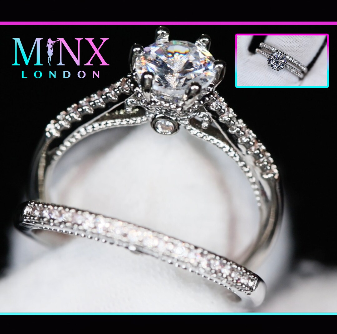 Engagement Ring Womens Wedding Ring Set Engagement Ring Diamond Wedding ...