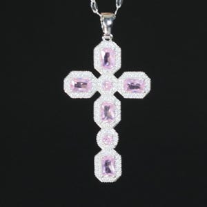 Pink Diamond Cross | Pink Diamond Cross Pendant | Big Pink Diamond ...
