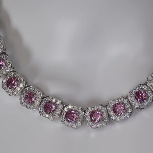 Pink Diamond Tennis Chain | Pink Diamond Chain | Pink Diamond Necklace ...