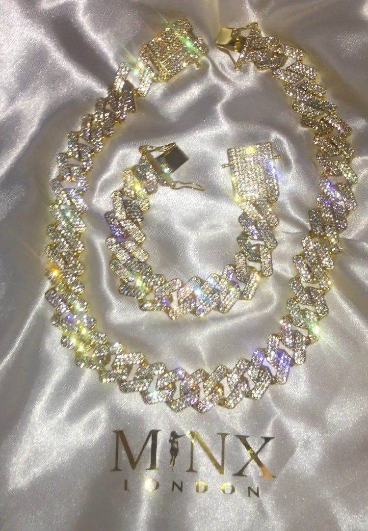 Iced Out Chain Gold Iced Out Chain Iced Out Necklace - Etsy UK