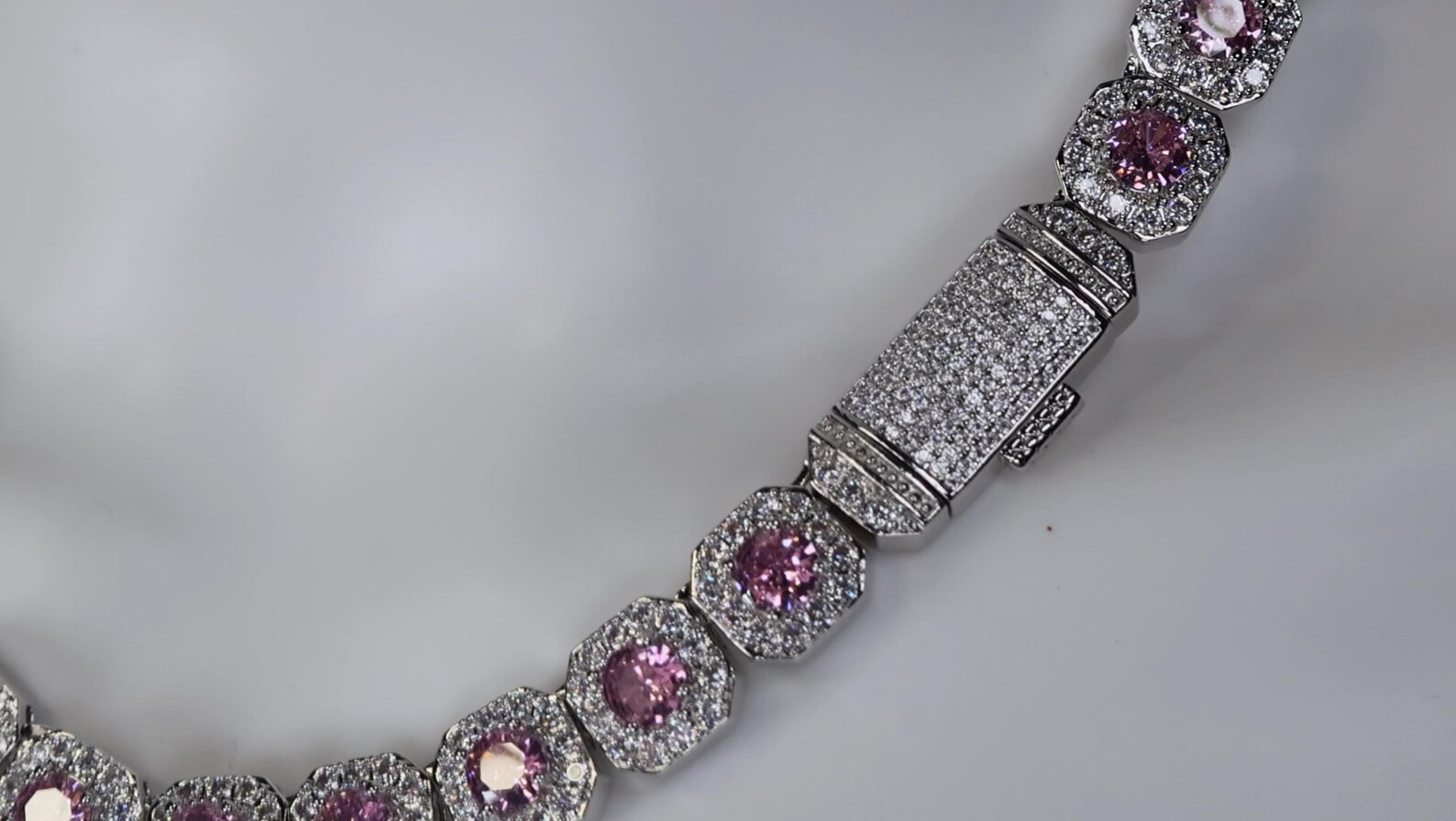 Pink Diamond Tennis Chain | Pink Diamond Chain | Pink Diamond Necklace ...