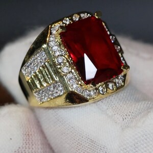 Mens Ruby Ring | Mens Red Diamond Ring | Gold Red Diamond Ring | Ruby ...
