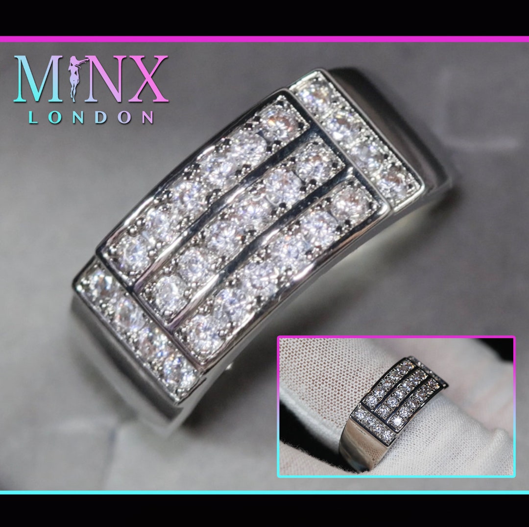 Men's Promise Ring | Mens Silver Diamond Ring | Men's Wedding Ring ...