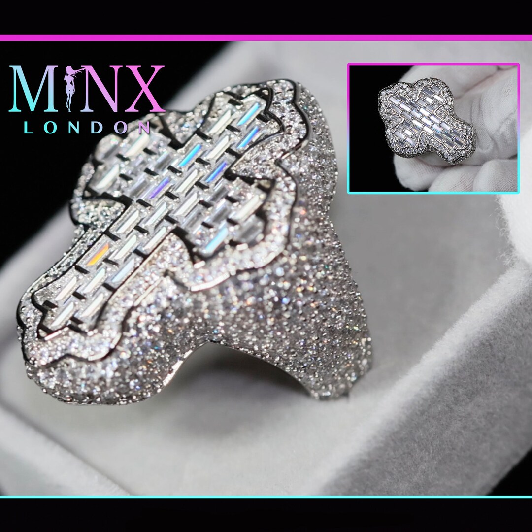 Jesus Ring | Mens Cross Ring | Ring With Cross | Baguette Diamond Cross ...