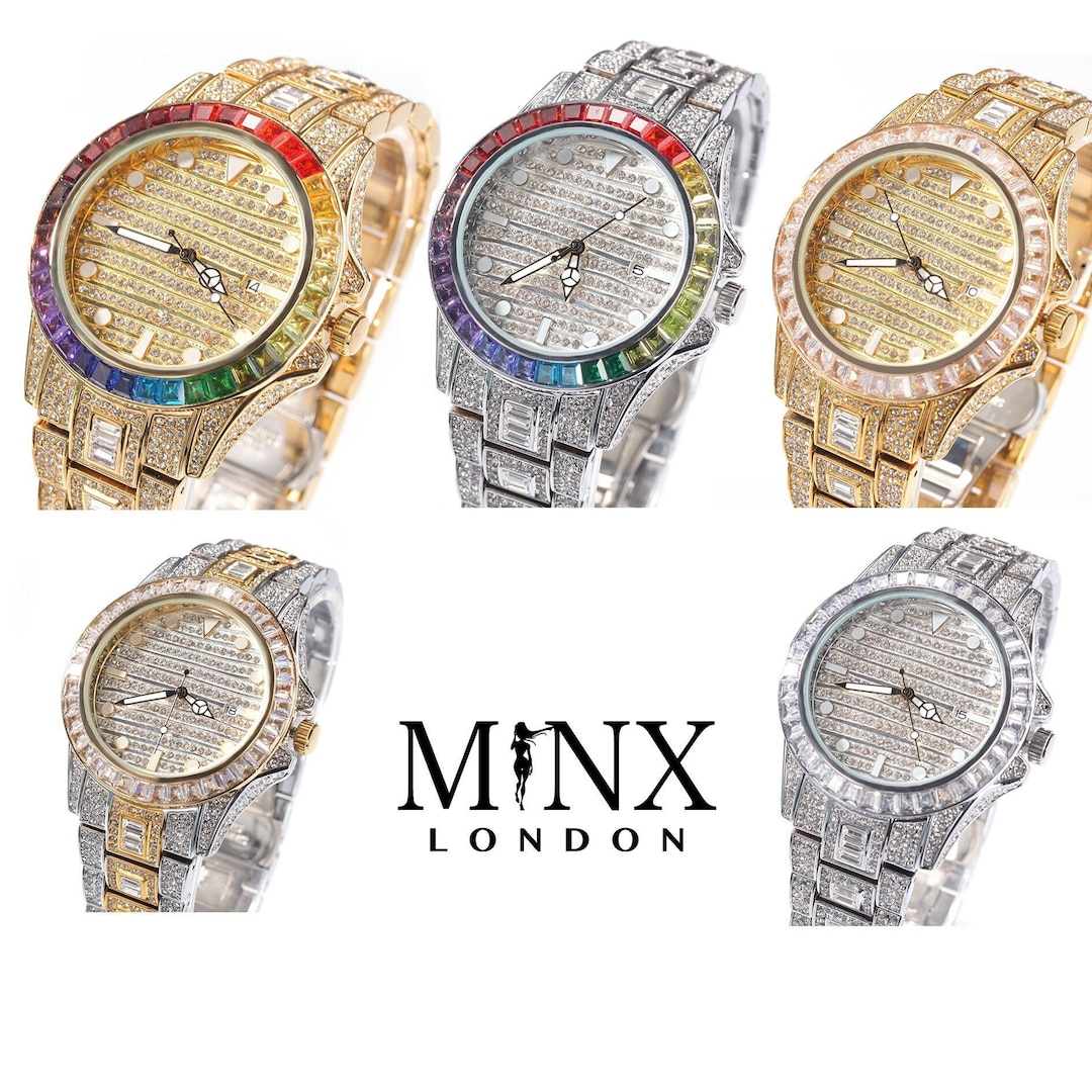 Iced Out Watch Iced Watch Mens Iced Out Watch Hip Hop - Etsy