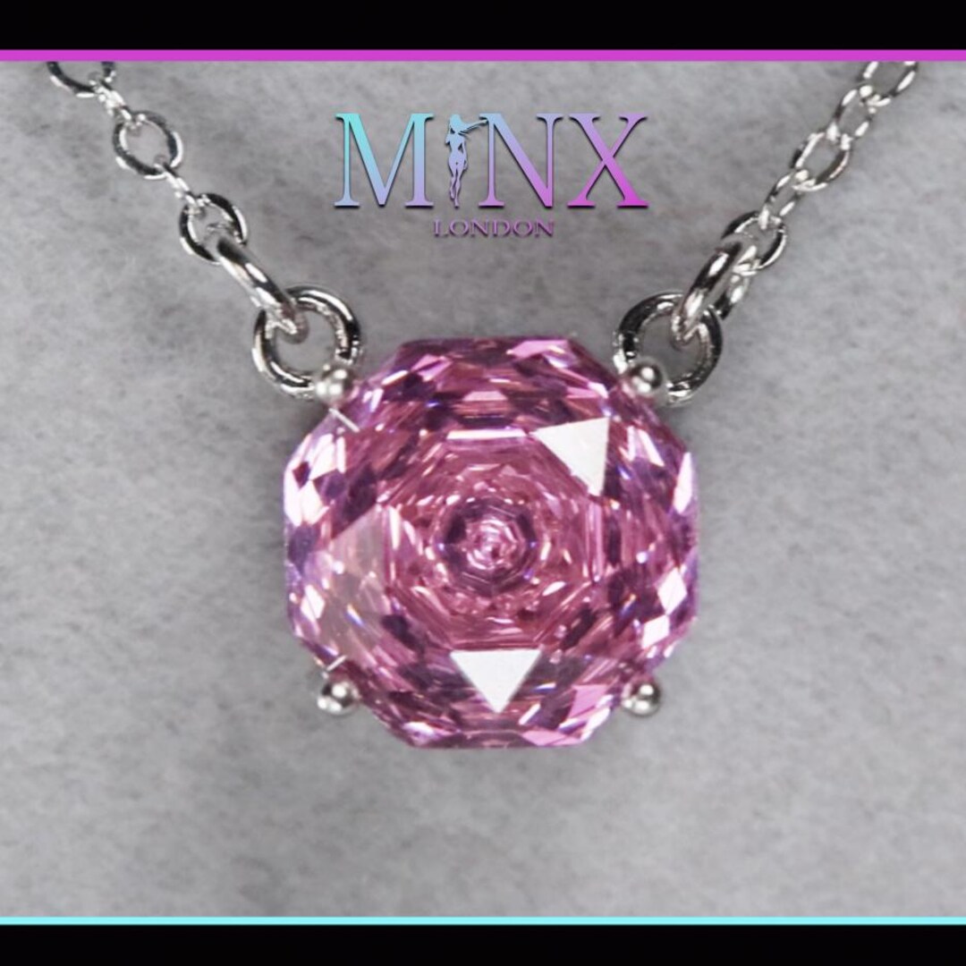 Pink Diamond Pendant | Pink Gemstone Pendant | Octogan Diamond Pendant ...