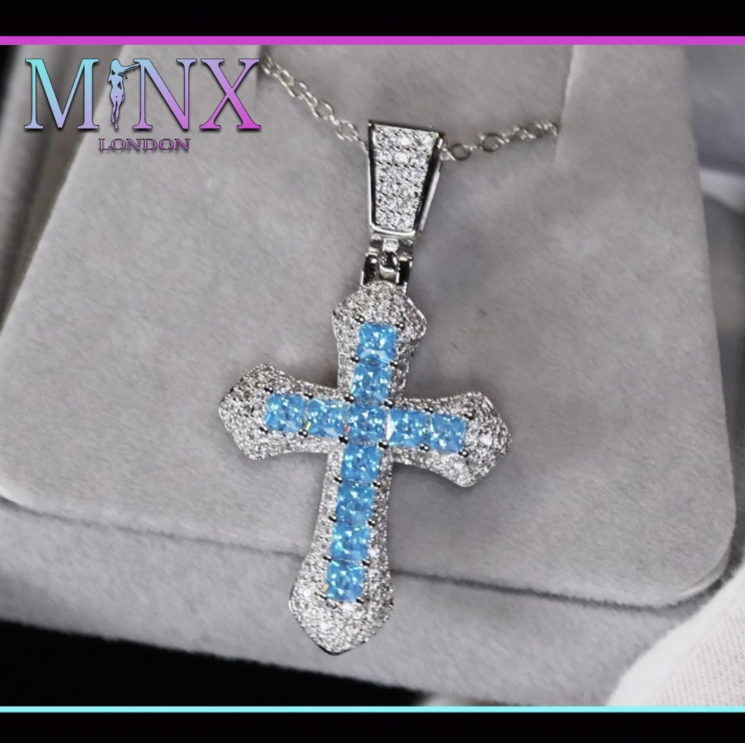 Blue Diamond Cross Pendant | Fancy Blue Diamond Cross Pendant ...